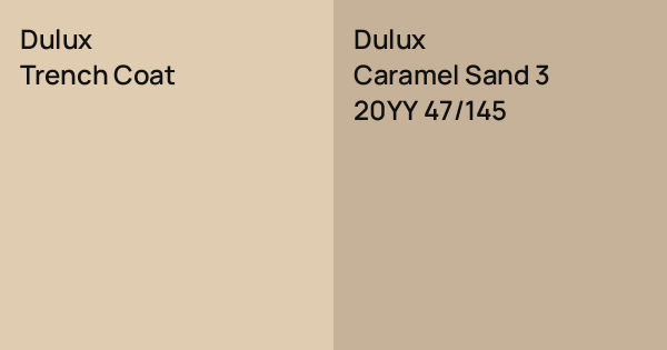 Dulux Trench Coat vs. Dulux Caramel Sand 3 comparison