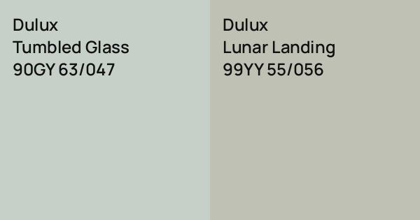 Dulux Tumbled Glass vs. Dulux Lunar Landing comparison