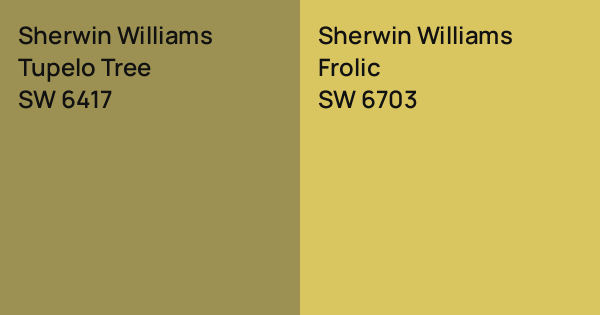Sherwin Williams Tupelo Tree vs. Sherwin Williams Frolic comparison