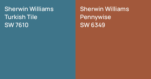 Sherwin Williams Turkish Tile vs. Sherwin Williams Pennywise comparison
