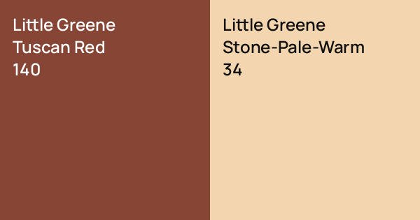 Little Greene Tuscan Red vs. Little Greene Stone-Pale-Warm comparison
