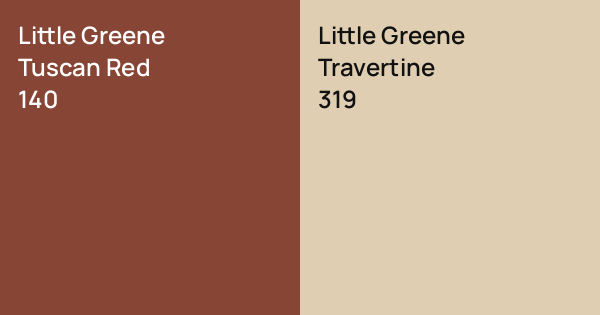 Little Greene Tuscan Red vs. Little Greene Travertine comparison
