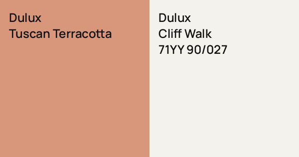 Dulux Tuscan Terracotta vs. Dulux Cliff Walk comparison
