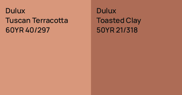 Dulux Tuscan Terracotta vs. Dulux Toasted Clay comparison