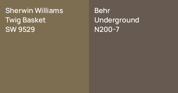 Sherwin Williams Twig Basket vs. Behr Underground comparison