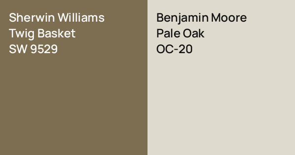Sherwin Williams Twig Basket vs. Benjamin Moore Pale Oak comparison