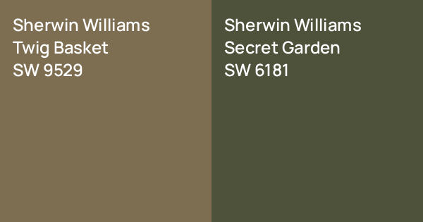 Sherwin Williams Twig Basket vs. Sherwin Williams Secret Garden comparison