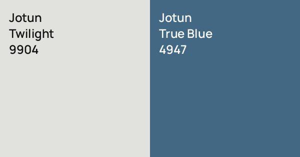 Jotun Twilight vs. Jotun True Blue comparison