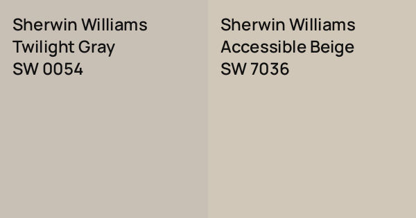 Sherwin Williams Twilight Gray vs. Sherwin Williams Accessible Beige ...