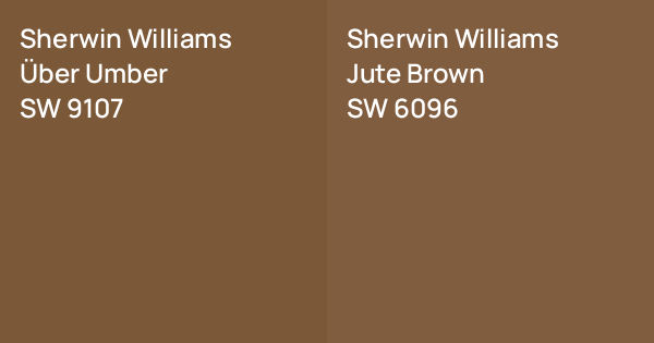 Sherwin Williams Über Umber vs. Sherwin Williams Jute Brown comparison
