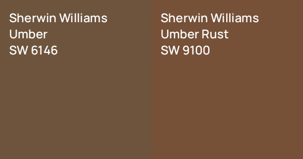 Sherwin Williams Umber vs. Sherwin Williams Umber Rust comparison