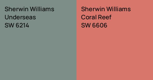 Sherwin Williams Underseas vs. Sherwin Williams Coral Reef comparison