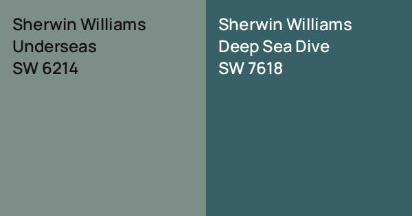 Sherwin Williams Underseas vs. Sherwin Williams Deep Sea Dive comparison
