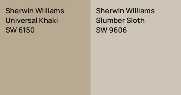 Sherwin Williams Universal Khaki vs. Sherwin Williams Slumber Sloth ...