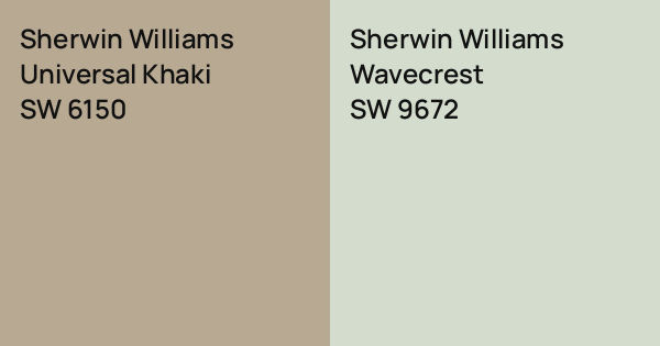 Sherwin Williams Universal Khaki vs. Sherwin Williams Wavecrest comparison