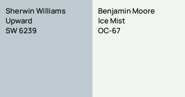 Sherwin Williams Upward vs. Benjamin Moore Ice Mist comparison