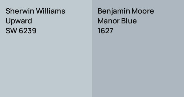 Sherwin Williams Upward vs. Benjamin Moore Manor Blue comparison