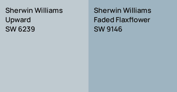 Sherwin Williams Upward vs. Sherwin Williams Faded Flaxflower comparison