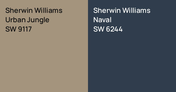 Sherwin Williams Urban Jungle vs. Sherwin Williams Naval comparison