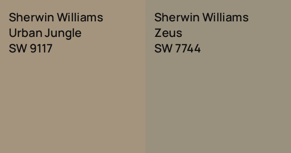 Sherwin Williams Urban Jungle vs. Sherwin Williams Zeus comparison