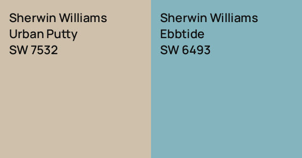Sherwin Williams Urban Putty vs. Sherwin Williams Ebbtide comparison
