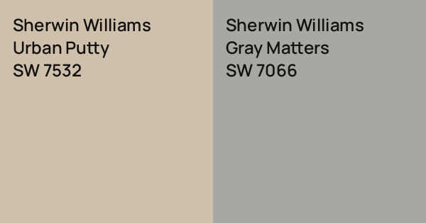 Sherwin Williams Urban Putty vs. Sherwin Williams Gray Matters comparison