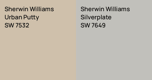 Sherwin Williams Urban Putty vs. Sherwin Williams Silverplate comparison