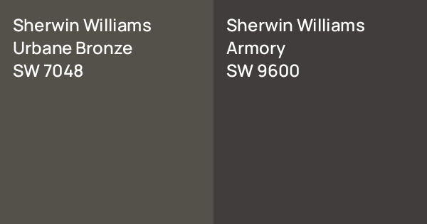 Sherwin Williams Urbane Bronze vs. Sherwin Williams Armory comparison