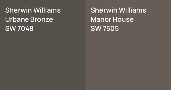 Sherwin Williams Urbane Bronze vs. Sherwin Williams Manor House comparison