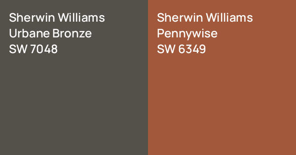 Sherwin Williams Urbane Bronze vs. Sherwin Williams Pennywise comparison