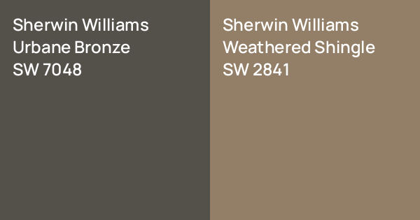Sherwin Williams Urbane Bronze vs. Sherwin Williams Weathered Shingle ...