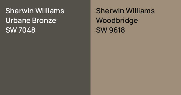 Sherwin Williams Urbane Bronze vs. Sherwin Williams Woodbridge comparison