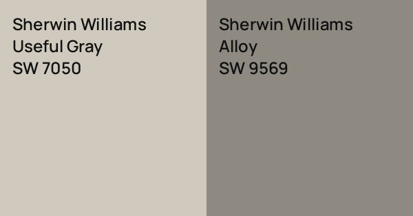 Sherwin Williams Useful Gray vs. Sherwin Williams Alloy comparison