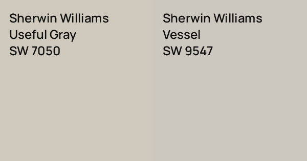 Sherwin Williams Useful Gray vs. Sherwin Williams Vessel comparison