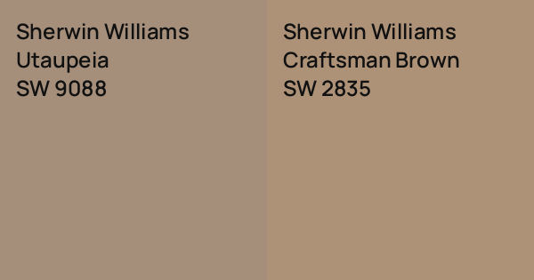 Sherwin Williams Utaupeia vs. Sherwin Williams Craftsman Brown comparison