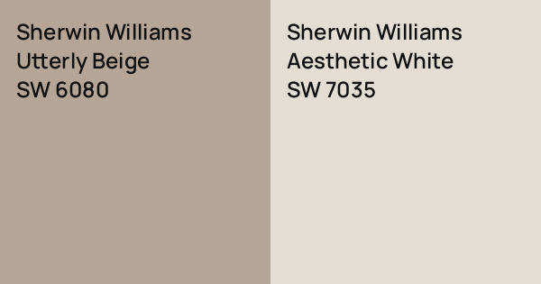 Sherwin Williams Utterly Beige vs. Sherwin Williams Aesthetic White ...