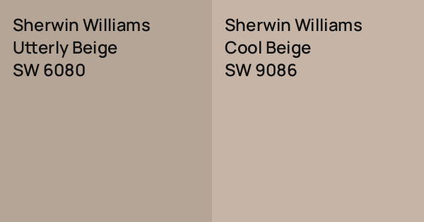 Sherwin Williams Utterly Beige vs. Sherwin Williams Cool Beige comparison