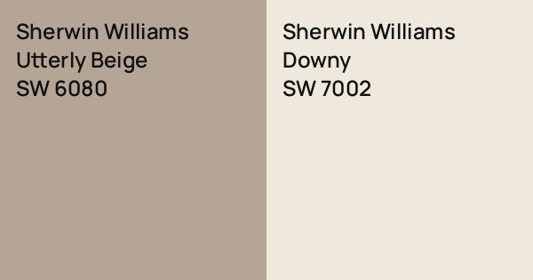 Sherwin Williams Utterly Beige vs. Sherwin Williams Downy comparison
