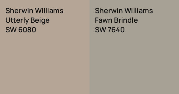 Sherwin Williams Utterly Beige vs. Sherwin Williams Fawn Brindle comparison
