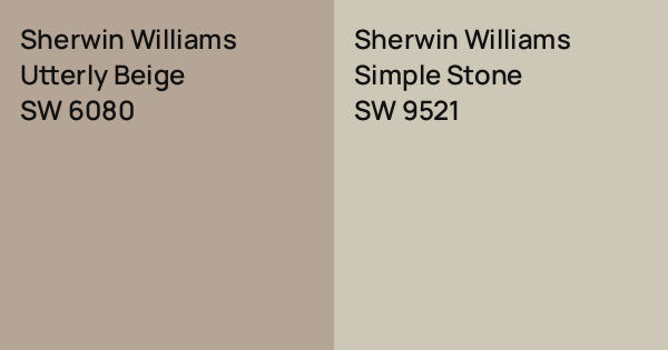Sherwin Williams Utterly Beige vs. Sherwin Williams Simple Stone comparison