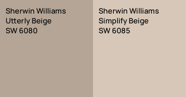 Sherwin Williams Utterly Beige vs. Sherwin Williams Simplify Beige ...