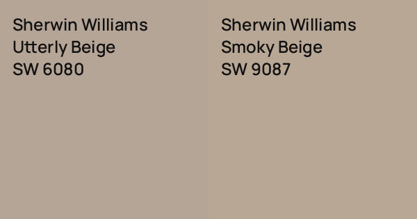 Sherwin Williams Utterly Beige vs. Sherwin Williams Smoky Beige comparison