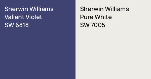 Sherwin Williams Valiant Violet vs. Sherwin Williams Pure White comparison