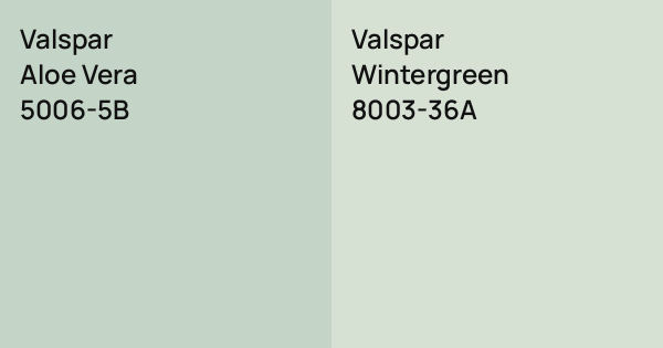 Valspar Aloe Vera vs. Valspar Wintergreen comparison