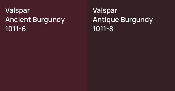 Valspar Ancient Burgundy vs. Valspar Antique Burgundy comparison