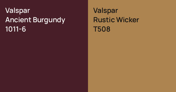 Valspar Ancient Burgundy vs. Valspar Rustic Wicker comparison