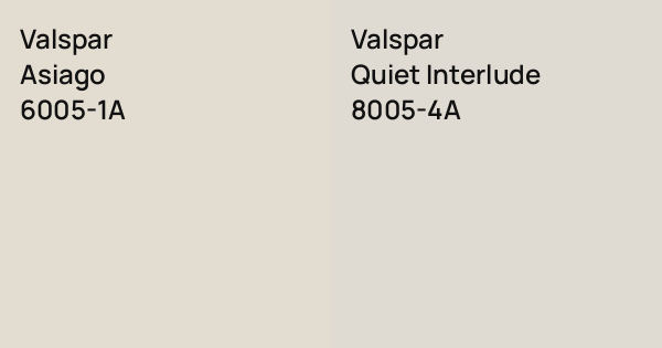 Valspar Asiago vs. Valspar Quiet Interlude comparison