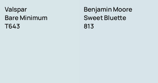 Valspar Bare Minimum vs. Benjamin Moore Sweet Bluette comparison