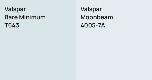 Valspar Bare Minimum vs. Valspar Moonbeam comparison