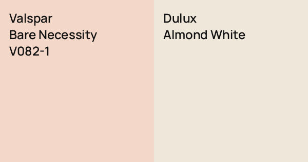 Valspar Bare Necessity vs. Dulux Almond White comparison